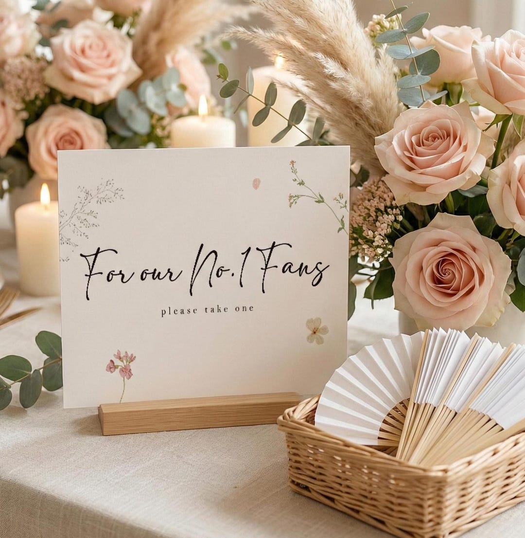 Number One Fans Wedding Sign Printed | for Our No.1 Fans | Ceremony Fan ...