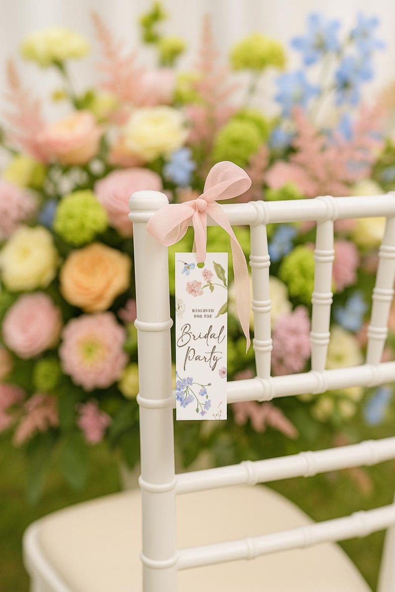 Personalised Reserved Chair Tags for Wedding – Bridal Party Aisle Seat ...