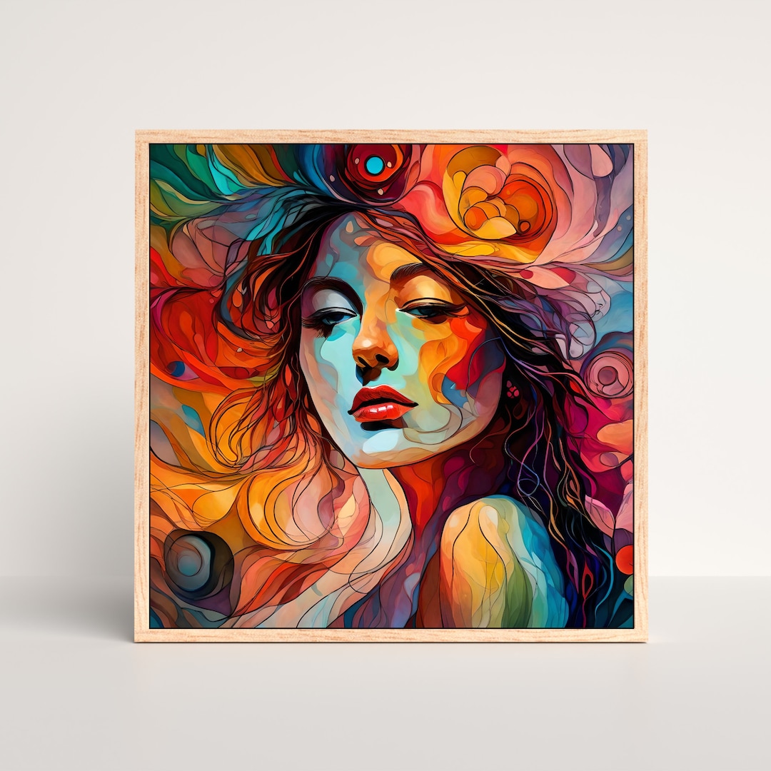 PRINTABLE Abstract Thinking Woman Art Print - Modern Feminine Digital ...