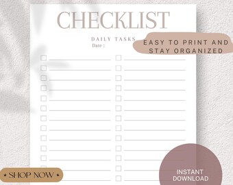To Do List Printable, Task Lists, Instant Download, Daily Schedule ...