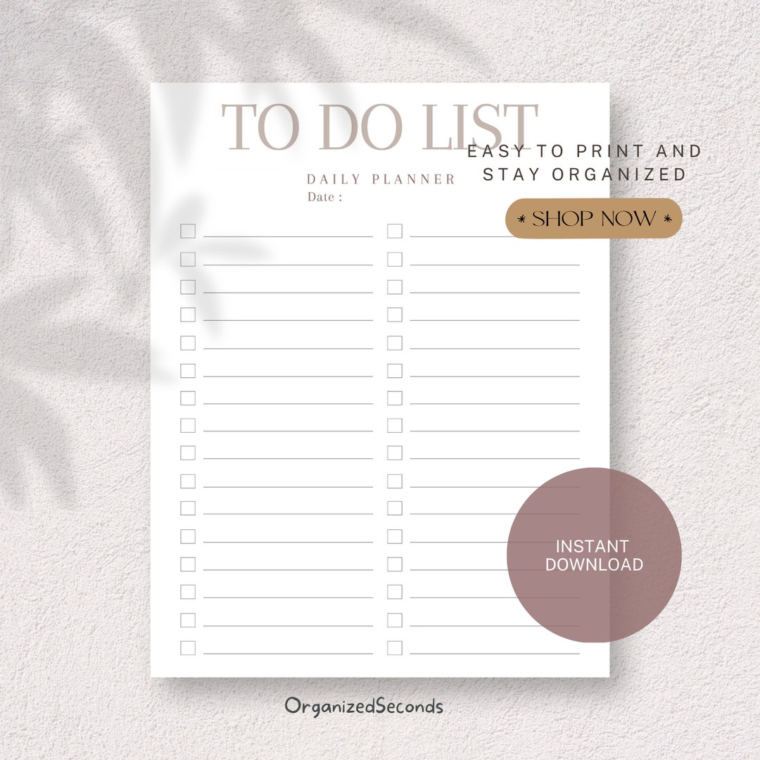 To Do List Printable, Task Lists, Instant Download, Daily Schedule ...