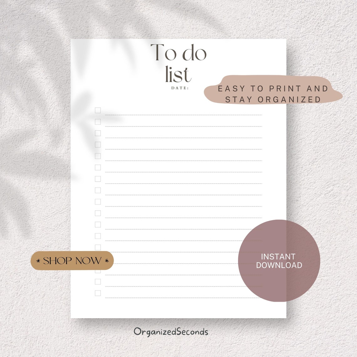 Minimalist to Do List Printable, Daily Planner, Printable & Fillable ...