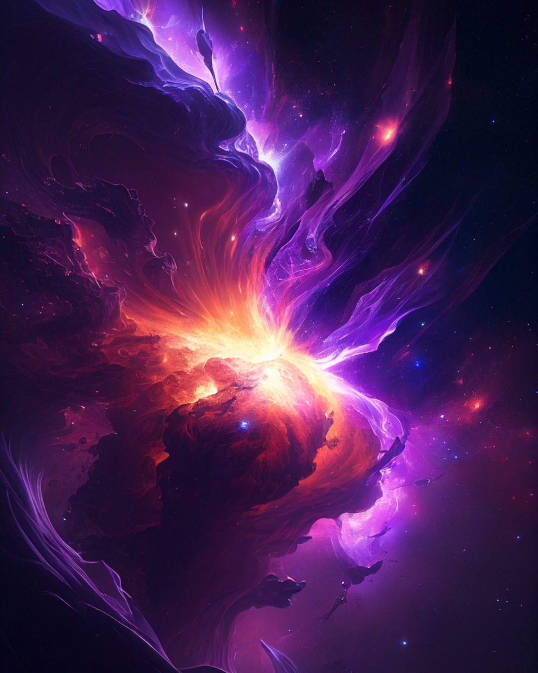 Purple Space Flames - Etsy