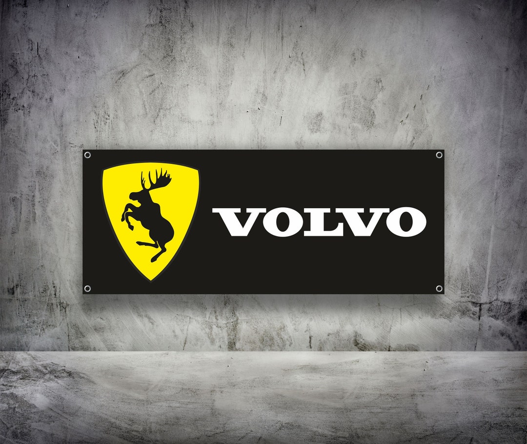 Volvo Logo Banner Vinly Garage Sign, Office or Showroom, Flag,racing ...