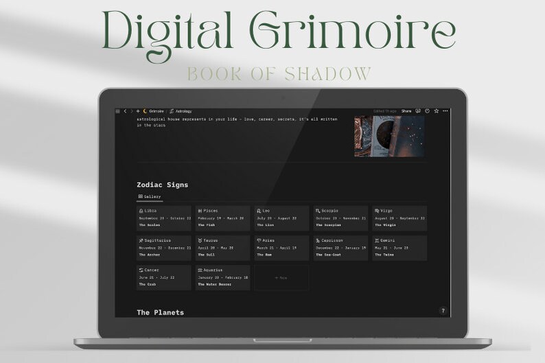 Witchy Book of Shadows Grimoire Dark Notion Templet Witchy Aesthetic Spell Book Witch Ideas ...