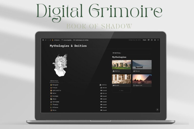 Witchy Book of Shadows Grimoire Dark Notion Templet Witchy Aesthetic Spell Book Witch Ideas ...