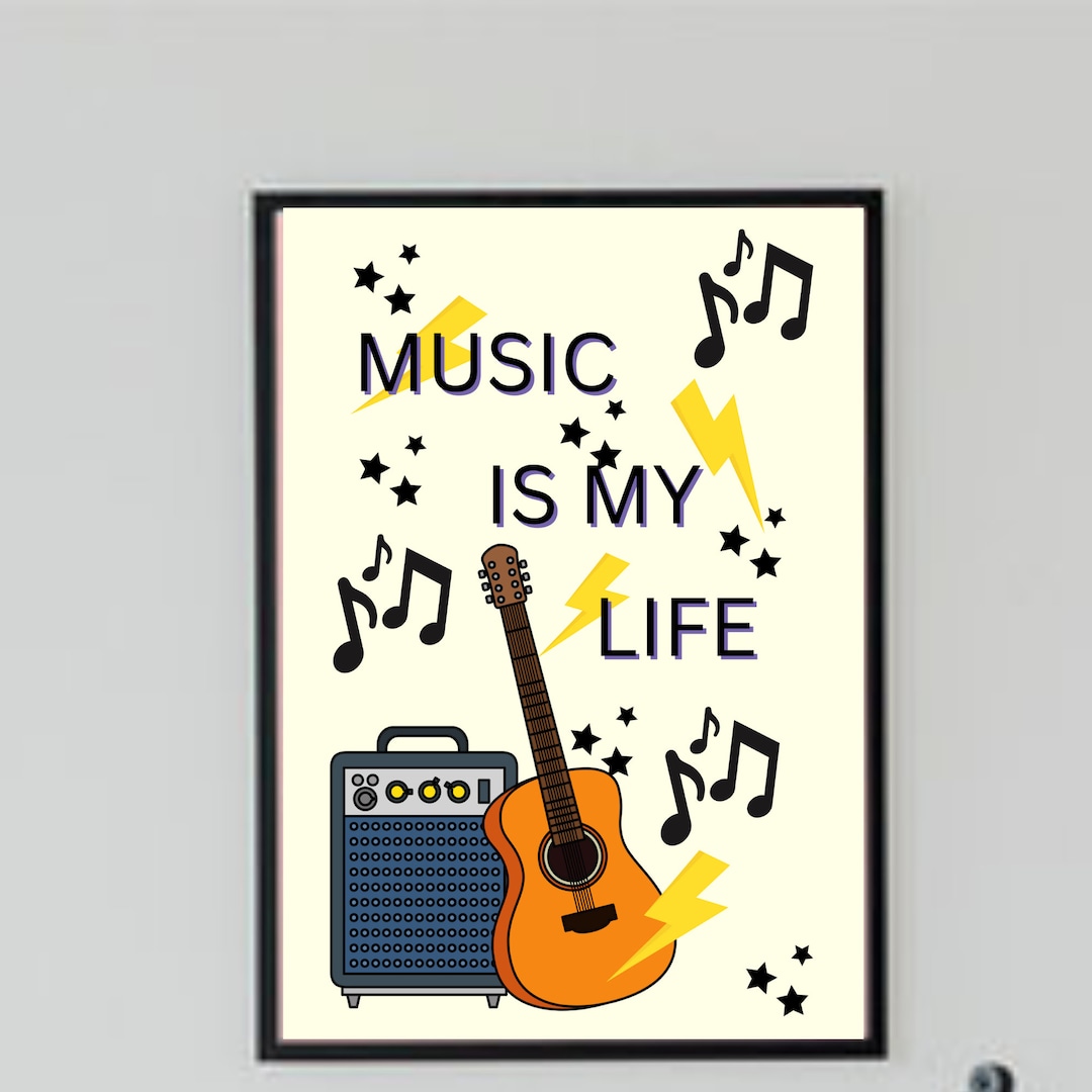 Digital Wall Art/music is My Life - Etsy