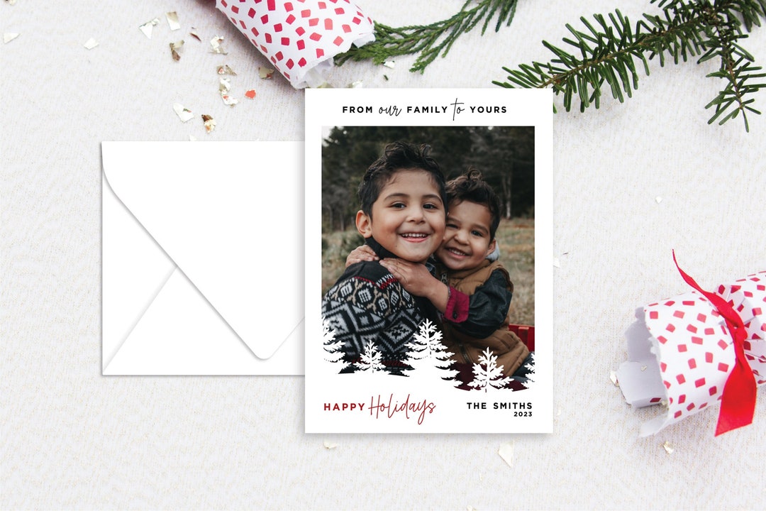 Custom Christmas Cards With Photo Minimal Holiday Card - Etsy