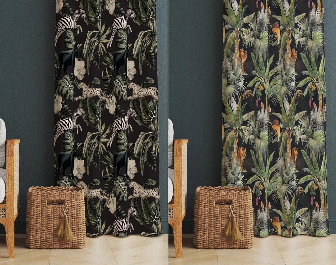Wildlife Original Design Window Curtain, Stylish Safari Drapes for ...