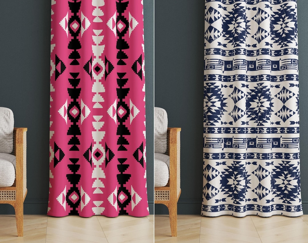 Aztec Design Window Treatment Southwestern Curtains Boho - Etsy