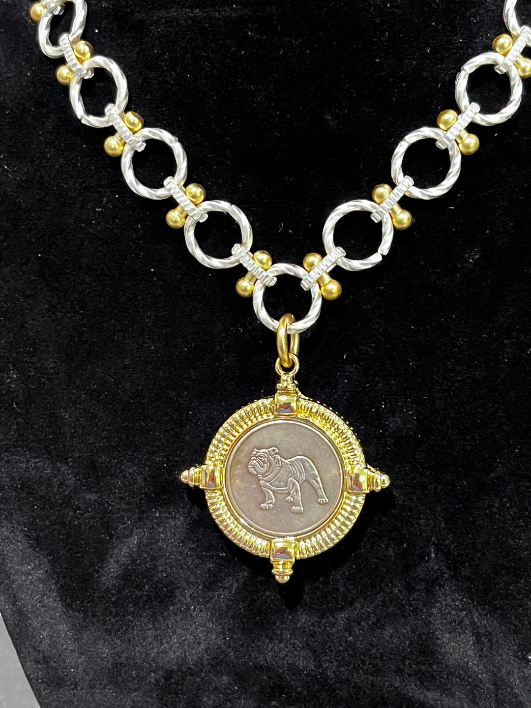 Necklace With Chain Bulldog Coin UGA Game Day Medallion Charm Pendant ...