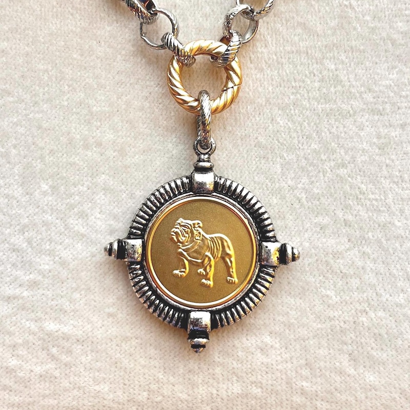 Dark Gold Coin Pendant - Etsy