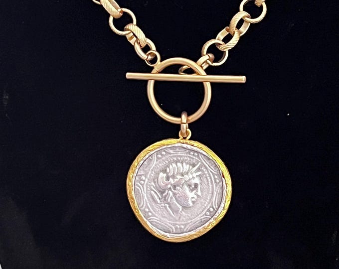 Greek Reproduction Ancient Coin Medallion Gold Silver Mixed Metal ...