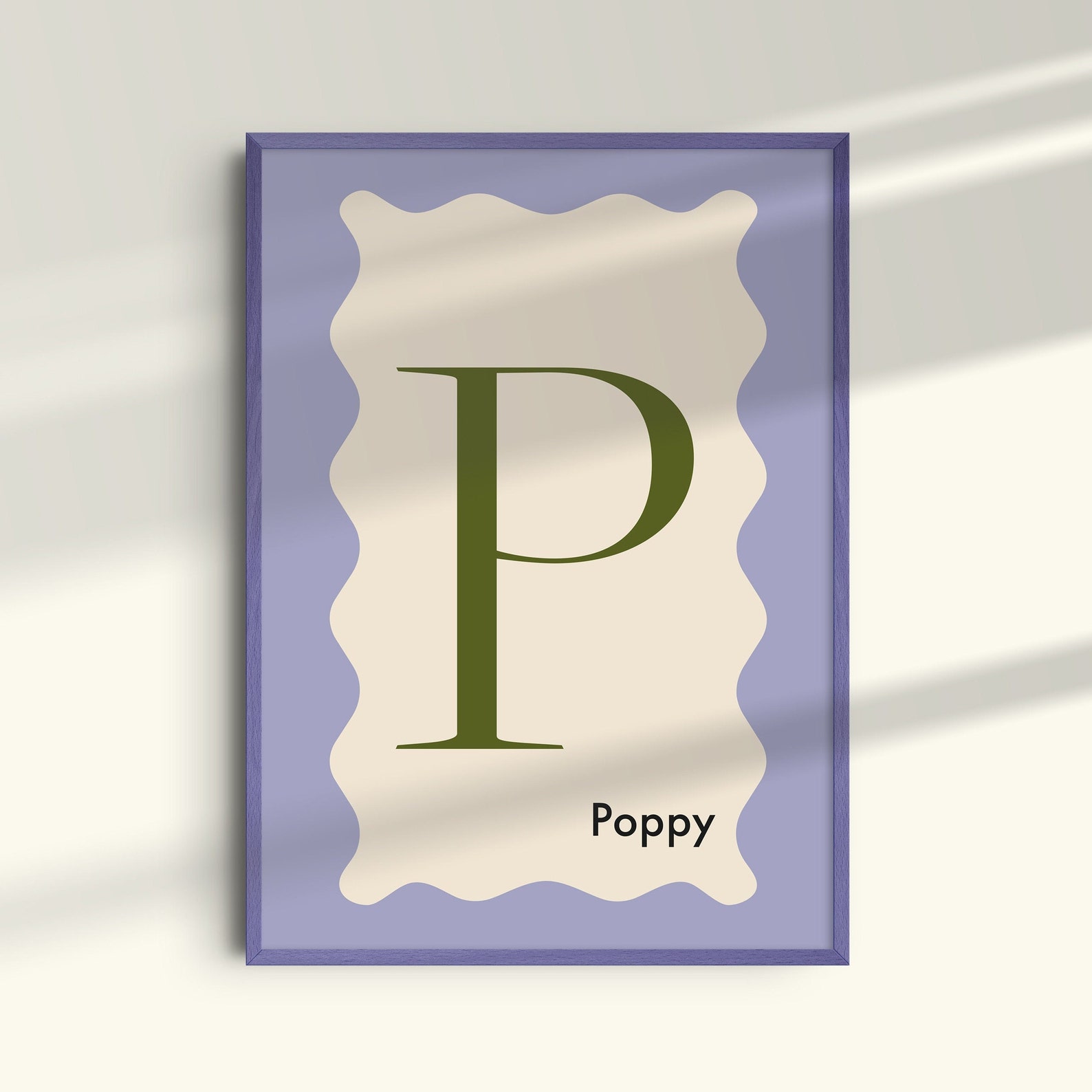 Personalised Name & Letter, Wiggle Prints in a Variety of Custom Colour ...