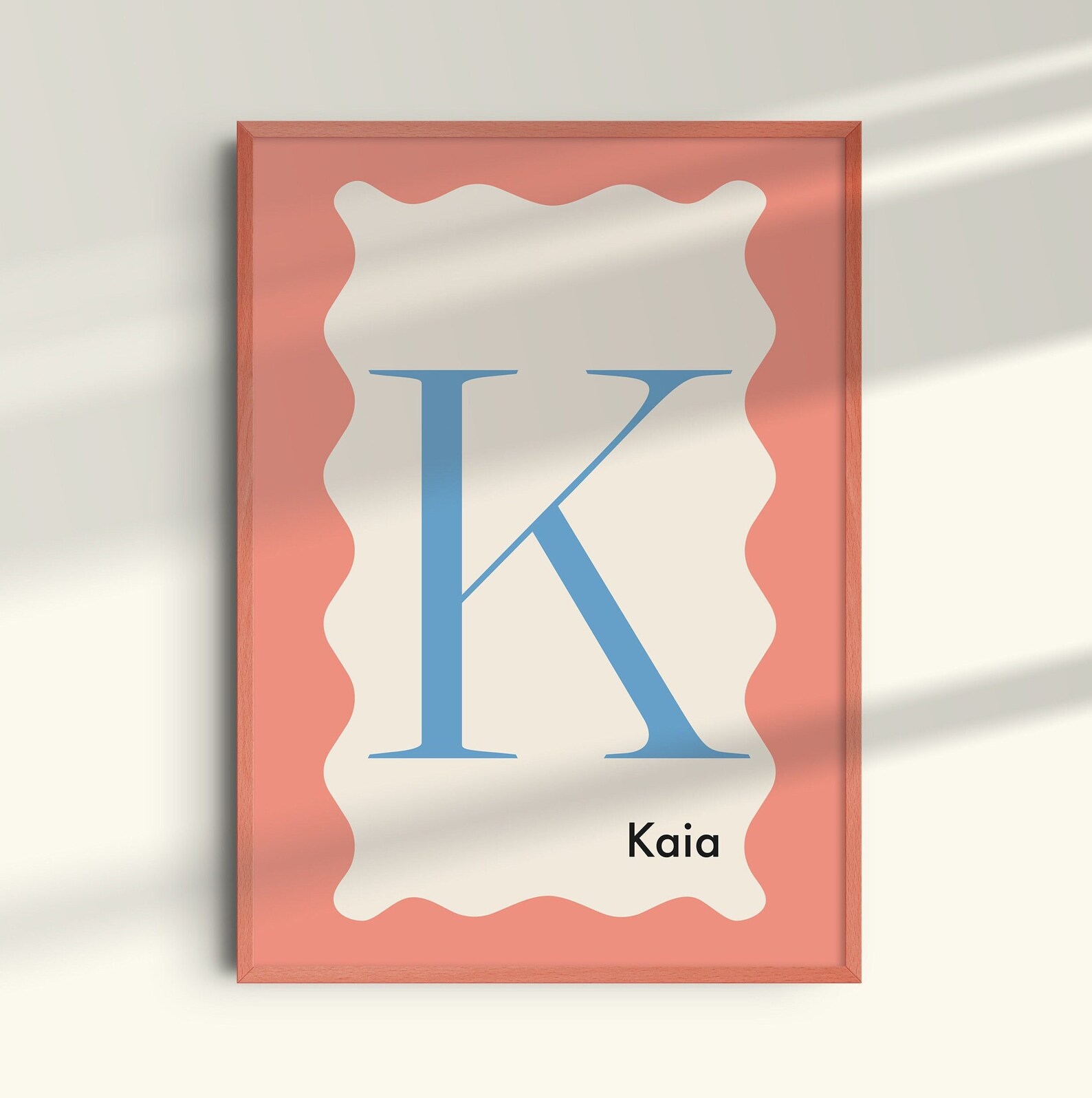 Personalised Name & Letter, Wiggle Prints in a Variety of Custom Colour ...