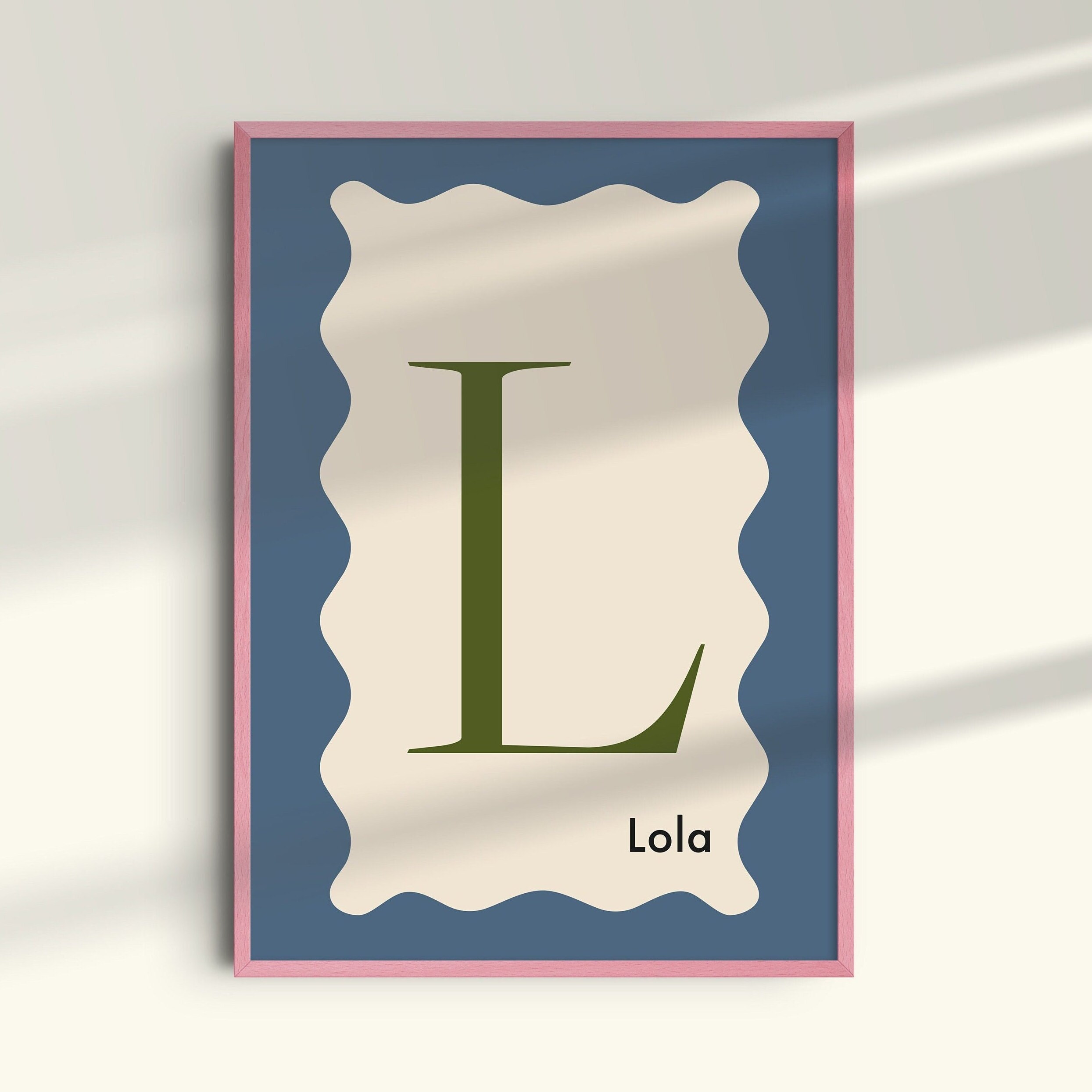 Personalised Name & Letter, Wiggle Prints in a Variety of Custom Colour ...