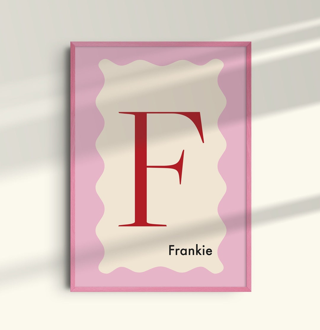 Personalised Name & Letter, Wiggle Prints in a Variety of Custom Colour ...