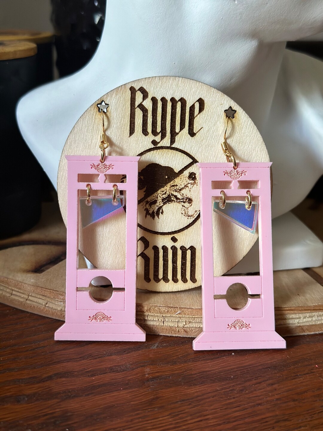 Baby Pink Guillotine With Rainbow Iridescent Blade, Feminist Gifts ...