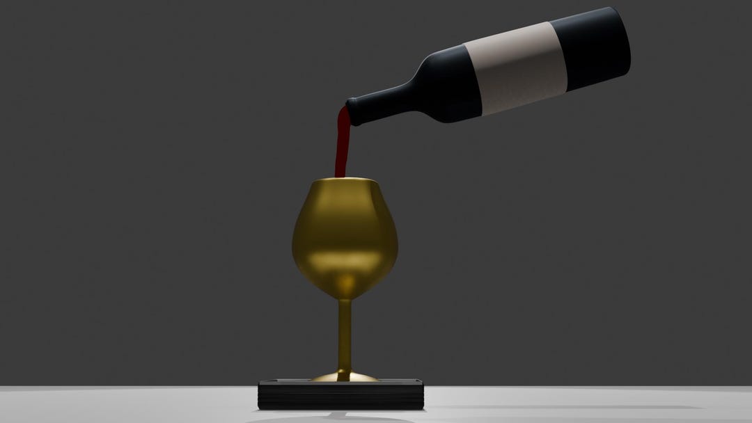 Floating Wine Pour Sculpture – 3D Print Model (digital Download) - Etsy