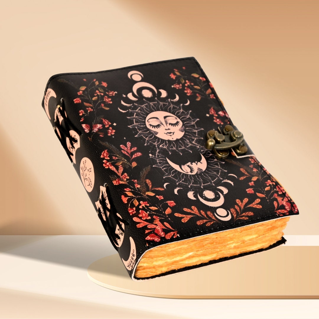 Sun and Moon Blank Spell Book of Shadows Grimoire Journal Handmade ...