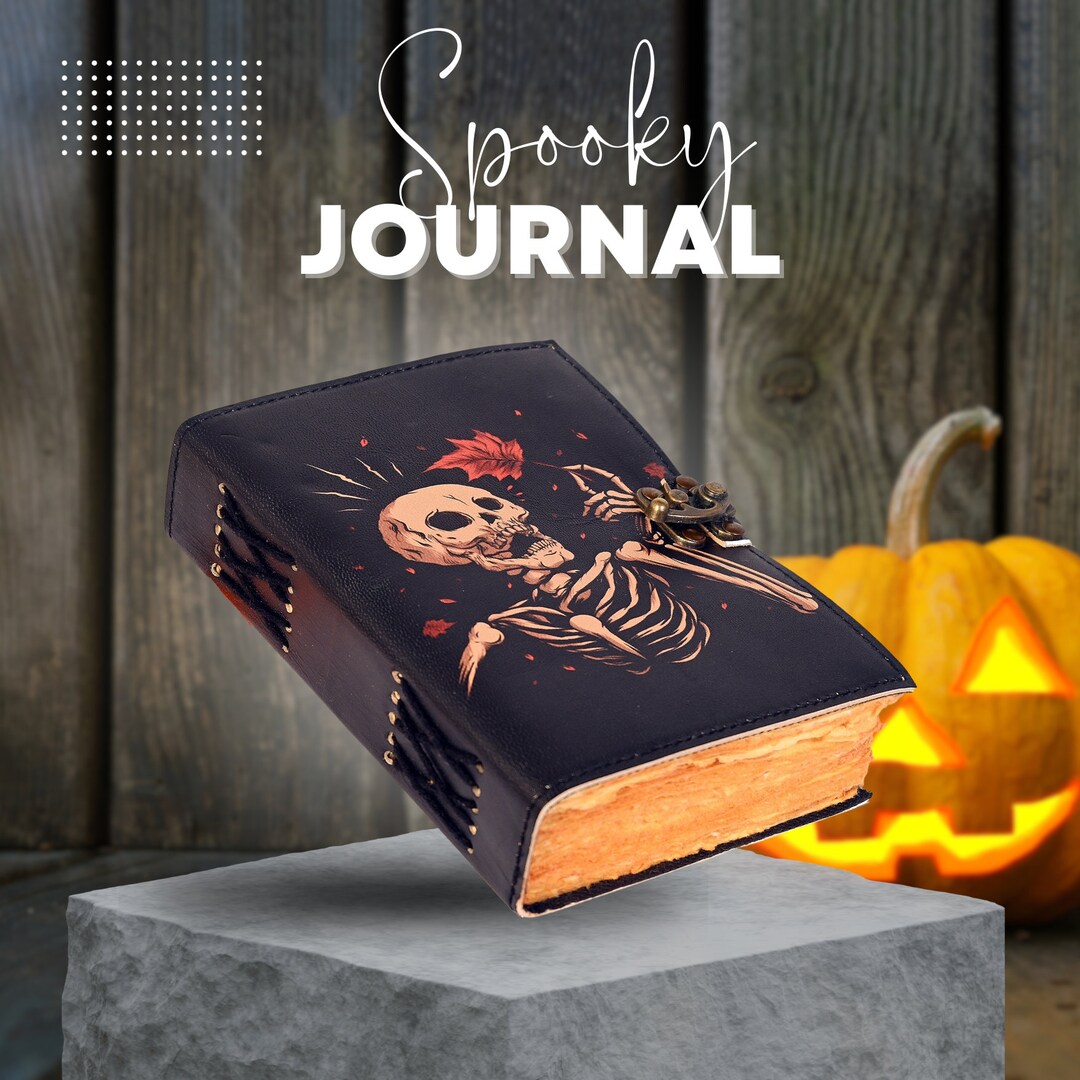 Spell Book of Shadows Pages Grimoire Leather Journal Hoccus Poccus ...