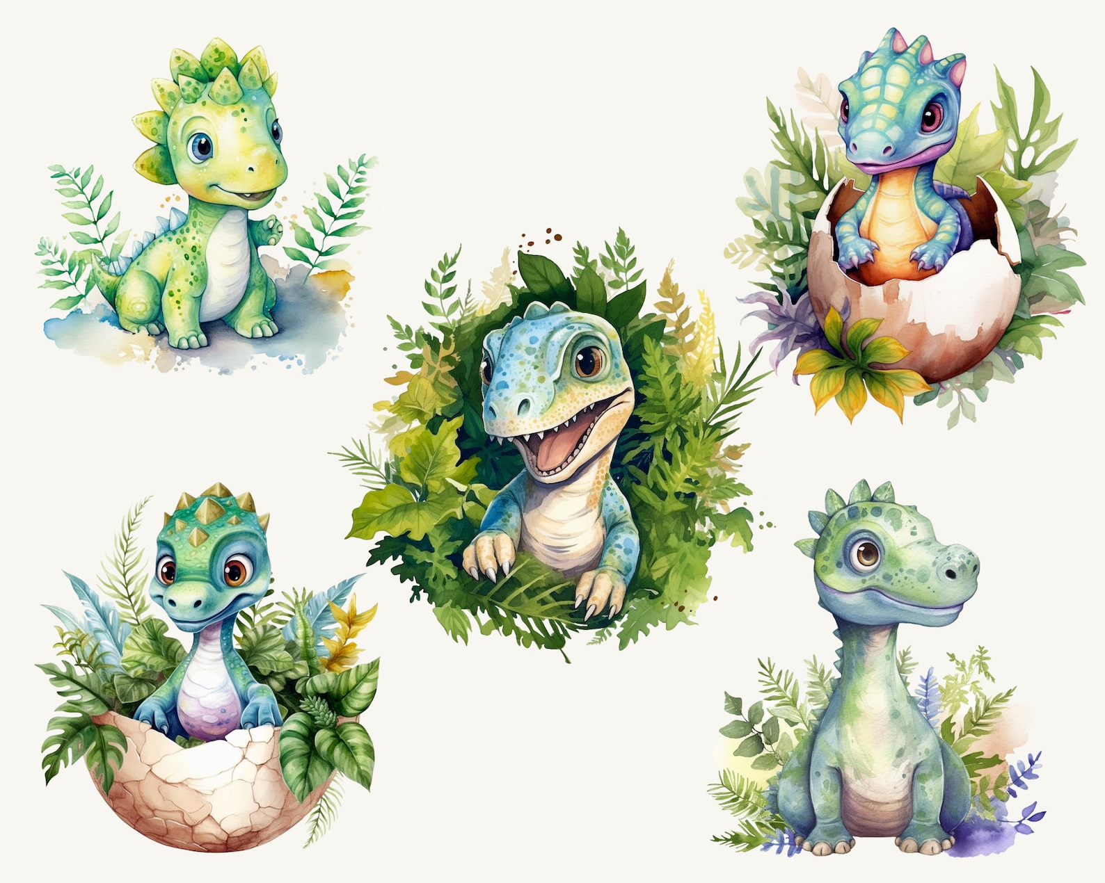 Baby Dinosaurs Clipart Bundle 10 Pngs Transparent - Etsy