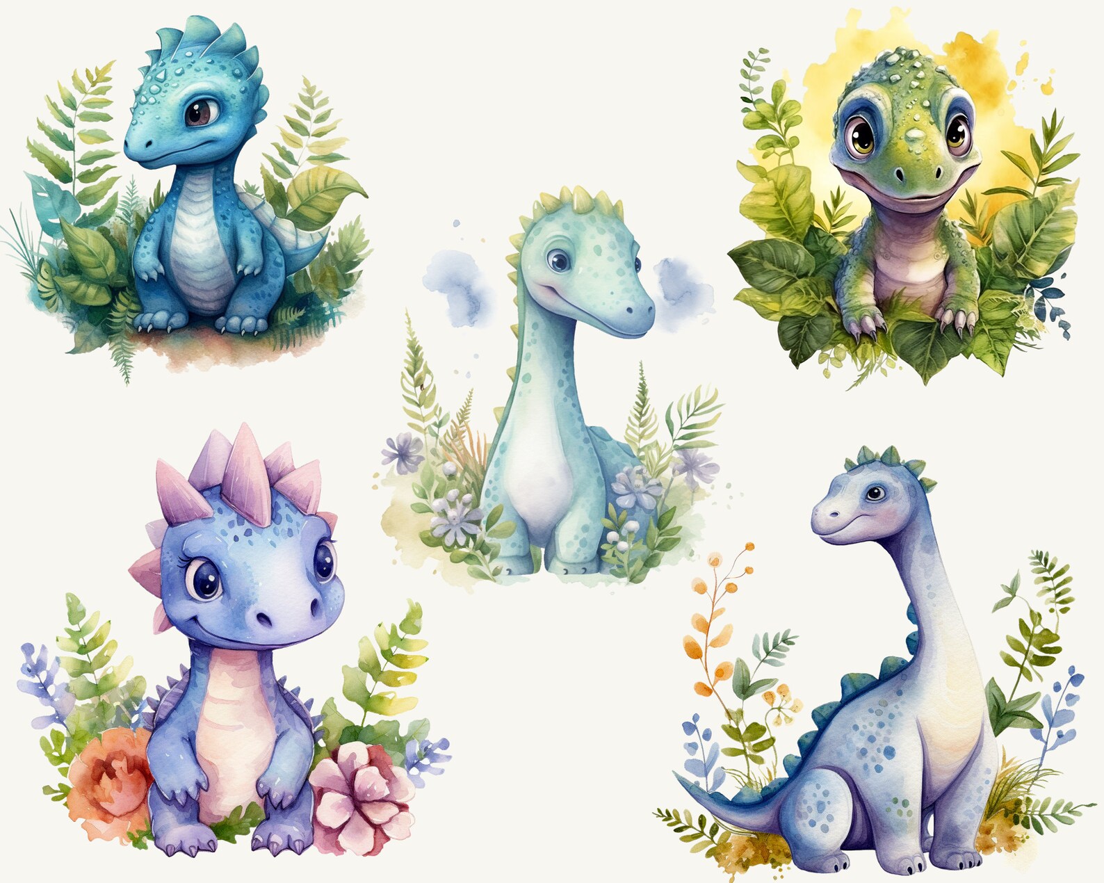 Baby Dinosaurs Clipart Bundle 10 Pngs Transparent - Etsy