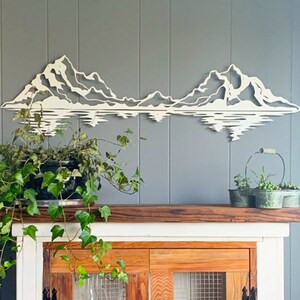 Metal Mountain Wall Art, Metal Wall Decor, Mountain Range Decor, Nature ...