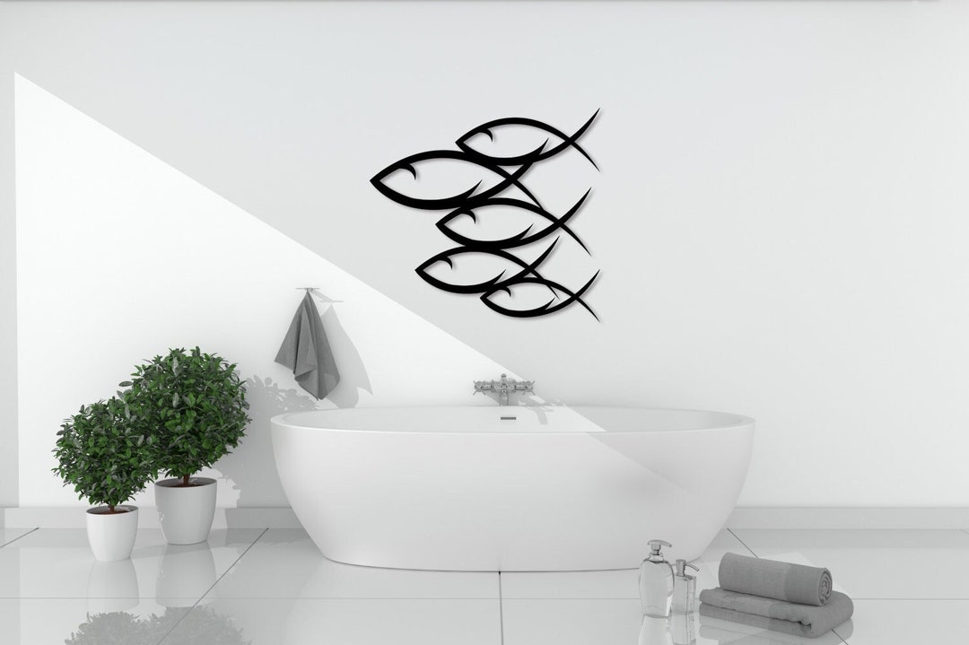 5 Fish Metal Wall Art, Metal Fish Decor, Laser Cutting Metal Decor ...