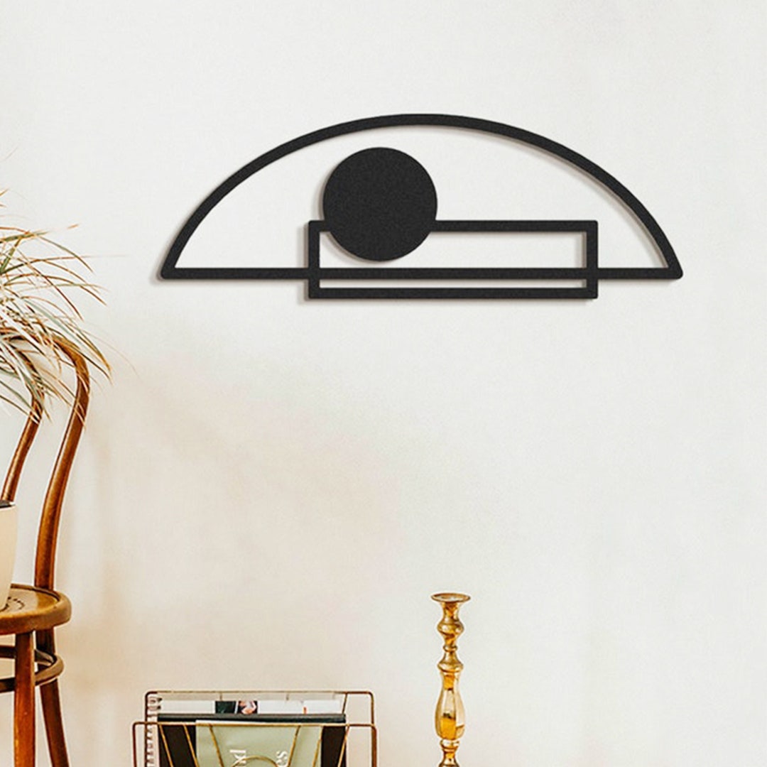 Geometry Modern Wall Art, Metal Lines Metal Wall Decor, Vertical Black ...