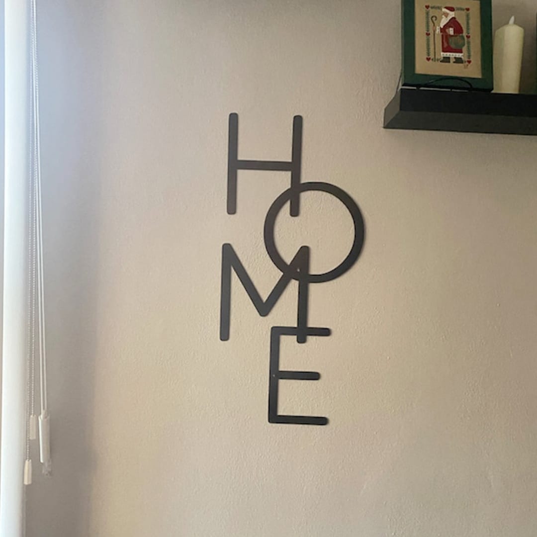 Metal Home Sign Entryway Metal Wall Decor Laser Cut Home Decor Vertical ...