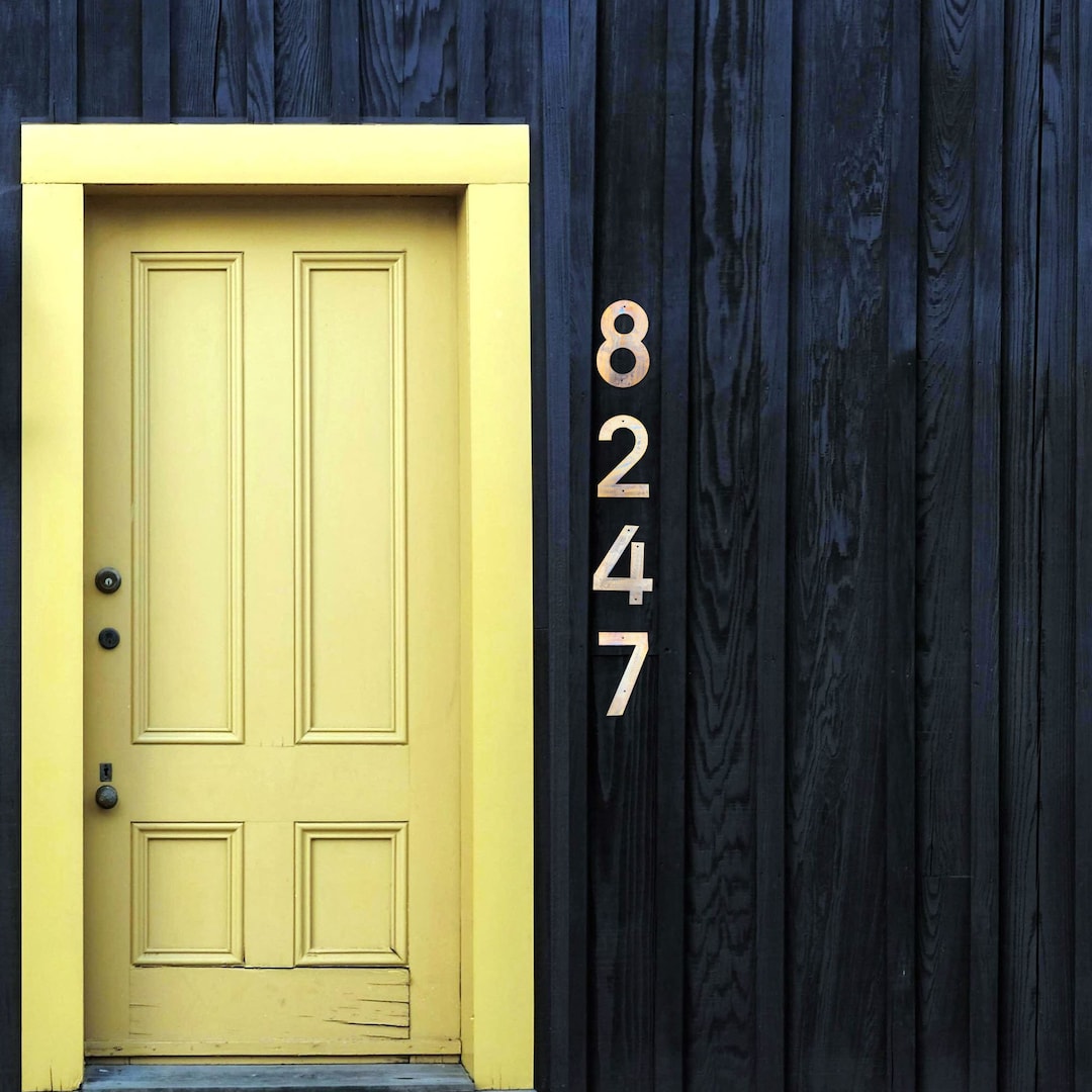 Art Metal House Number Sign, Mid Century Metal House Address Sign ...