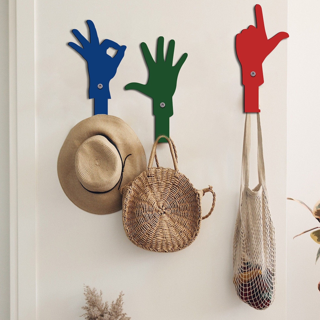Finger Hook, Metal Wall Hand Hook, Gesture Hooks, Towel Hook, Key Rack ...