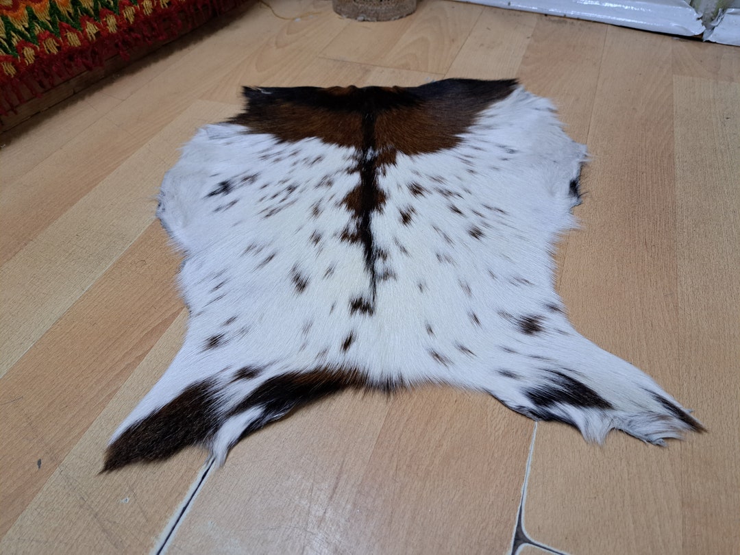 Turkish Goat Skin, Home Gift, Goat Fur Pelt, Genuine Leather, Spotted ...