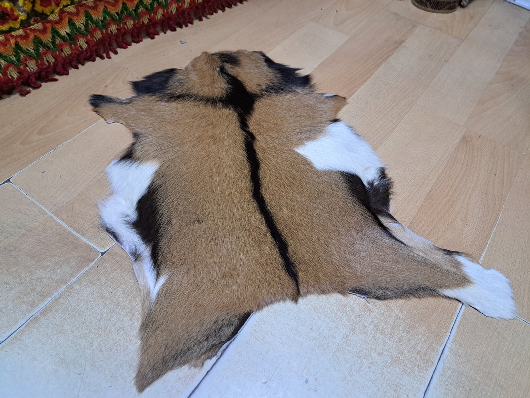 Turkish Goat Skin, Goat Fur Pelt, Throw Fur, Natural Hide, Vintage Rug ...