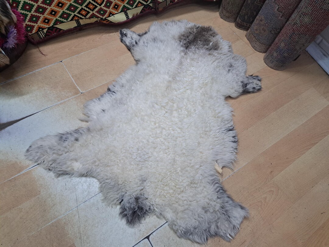 Turkish Sheep Skin, Lamb Leather, Wall Art, Home Decor Rug, Spotted ...