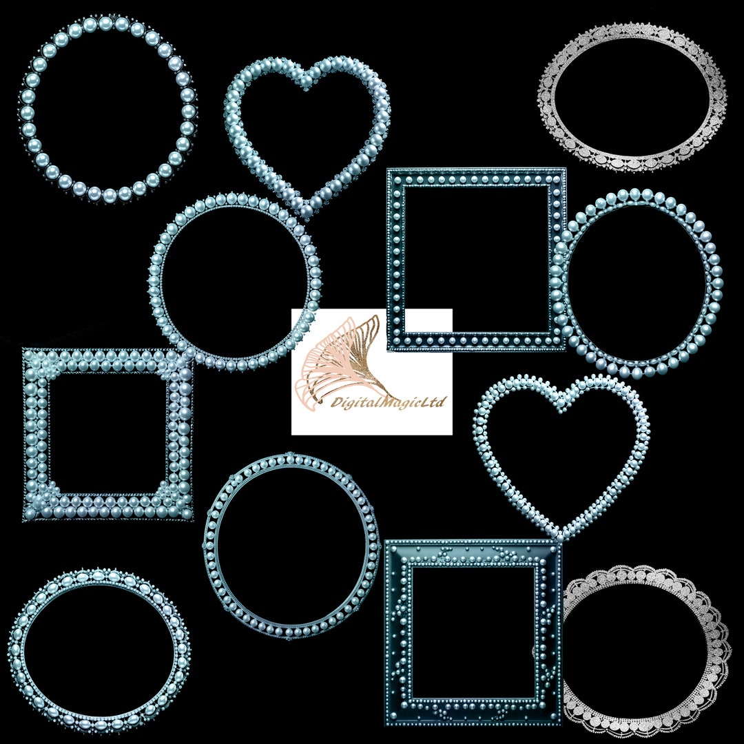Light Blue Pearl Frame Clipart, Glitter Gems Clip Art, Jewel Clip Art ...