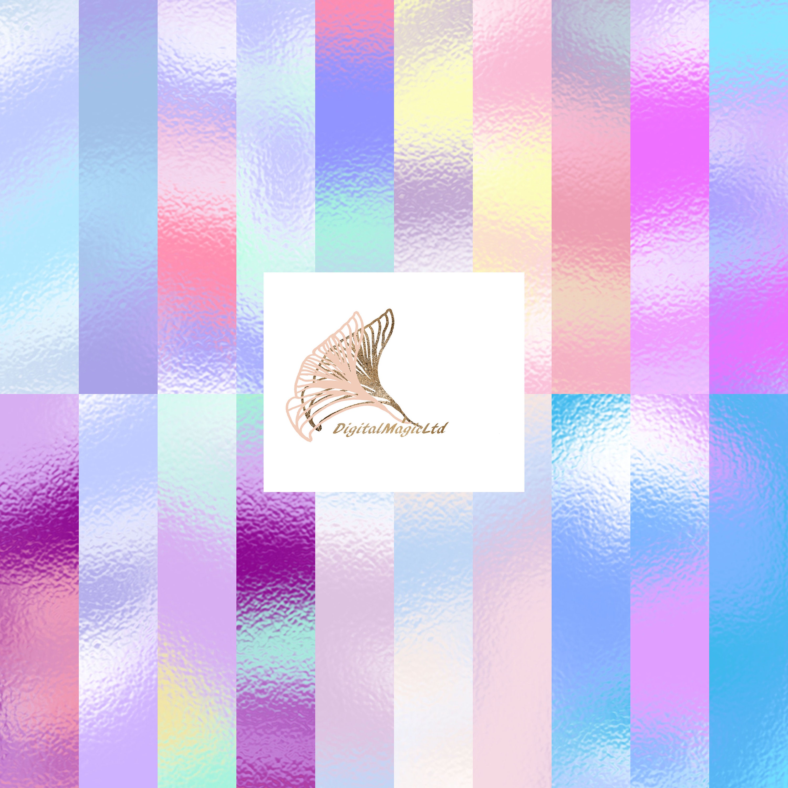 Pastel Gradient Metal Foil Digital Paper, in Unicorn Shiny Pastel ...