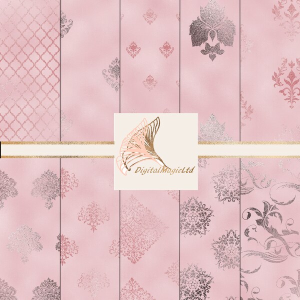 Damask Digital Paper - Etsy
