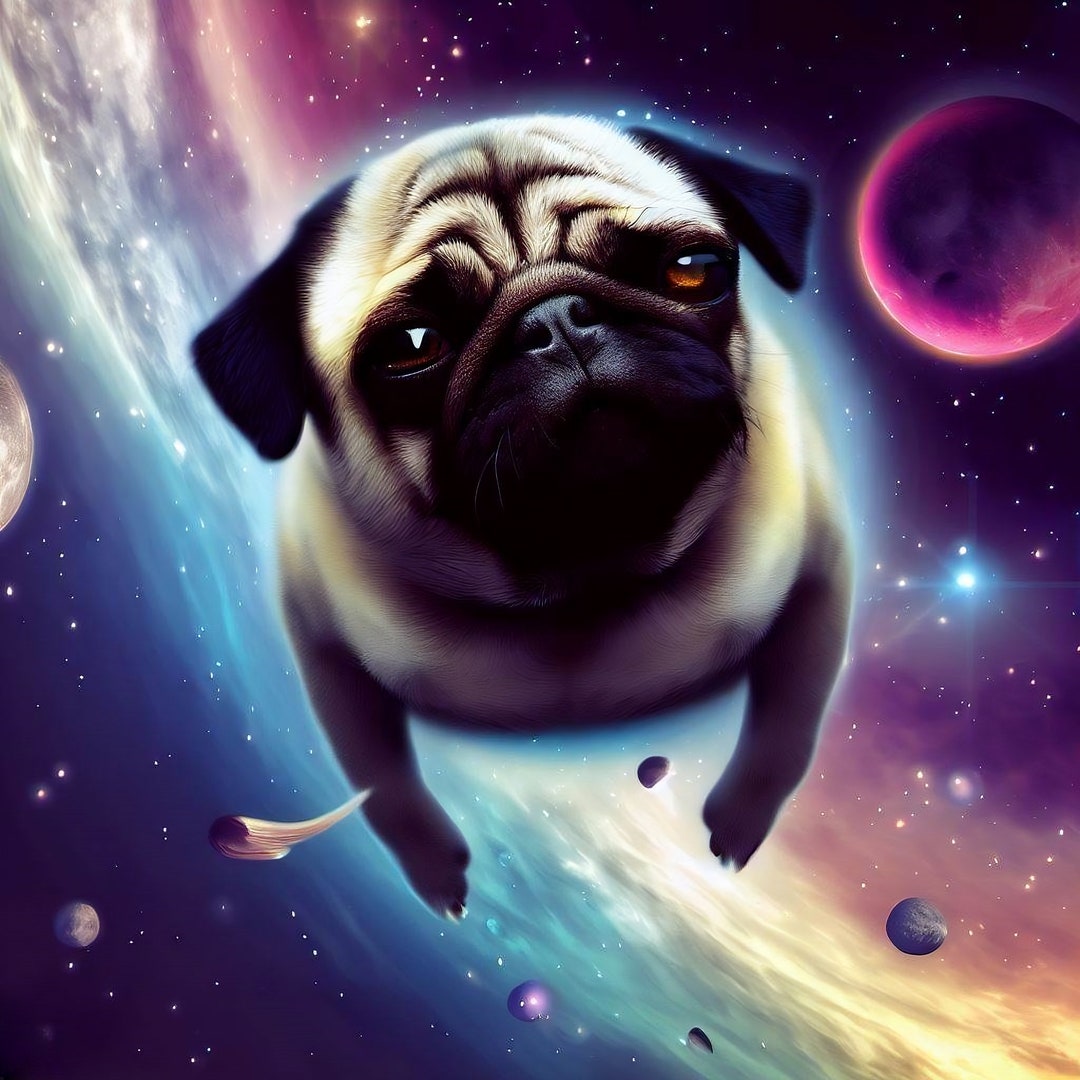 Space Pug | Celestial | Space | Digital Download | High Resolution | 4K ...
