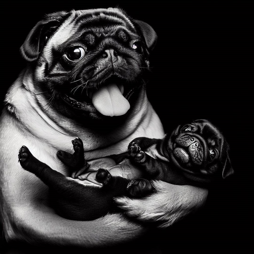 Proud Momma Pug | Digital Art | Pugs | High Resolution | 4K - Etsy