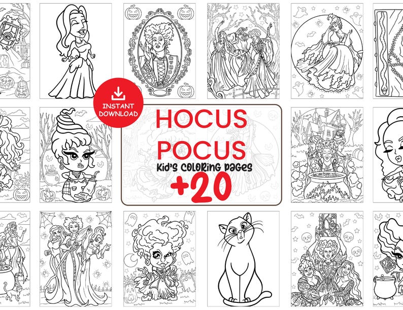 20 HOCUS POCUS Coloring Pages I Printable Magic Coloring Pages for Kid ...