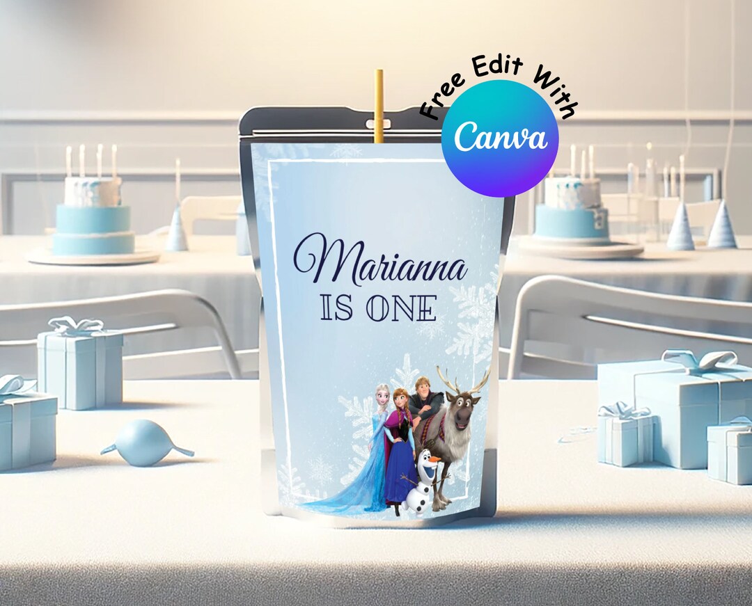 Frozen Elsa Anna Capri Sun Label, Customizable, Personalized Winter ...