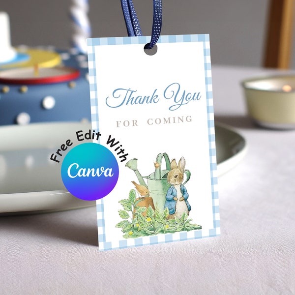 Peter Rabbit Thank You Tags - Etsy