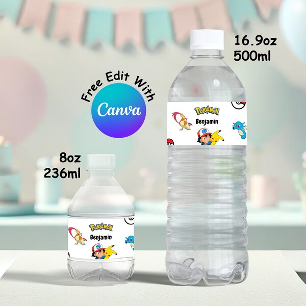 Water Bottle Label Template - Etsy
