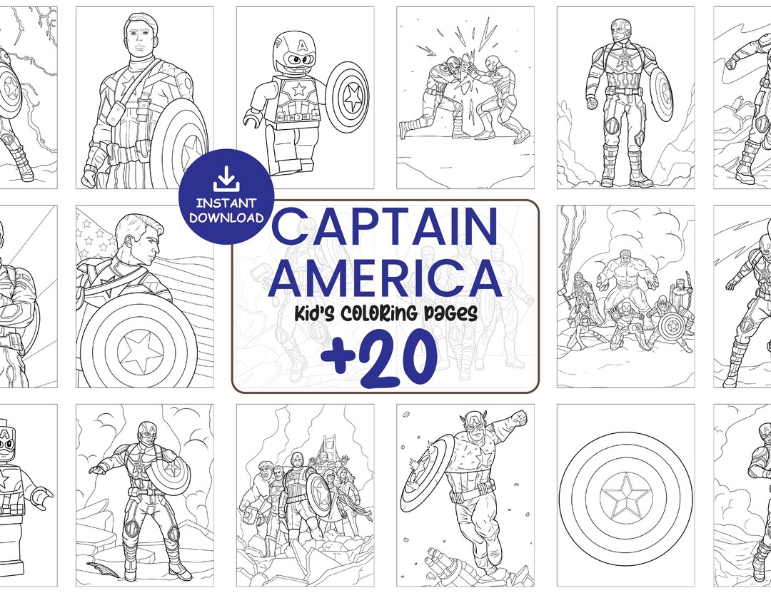 20 Captain America Colouring Printable Pages I Superhero Coloring Pages ...