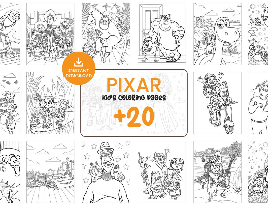 20 Pixar Coloring Pages L Printable Disney L Pixar Movie Characters L ...