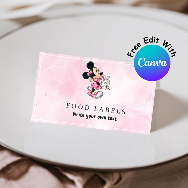 Minnie Food Labels - Etsy