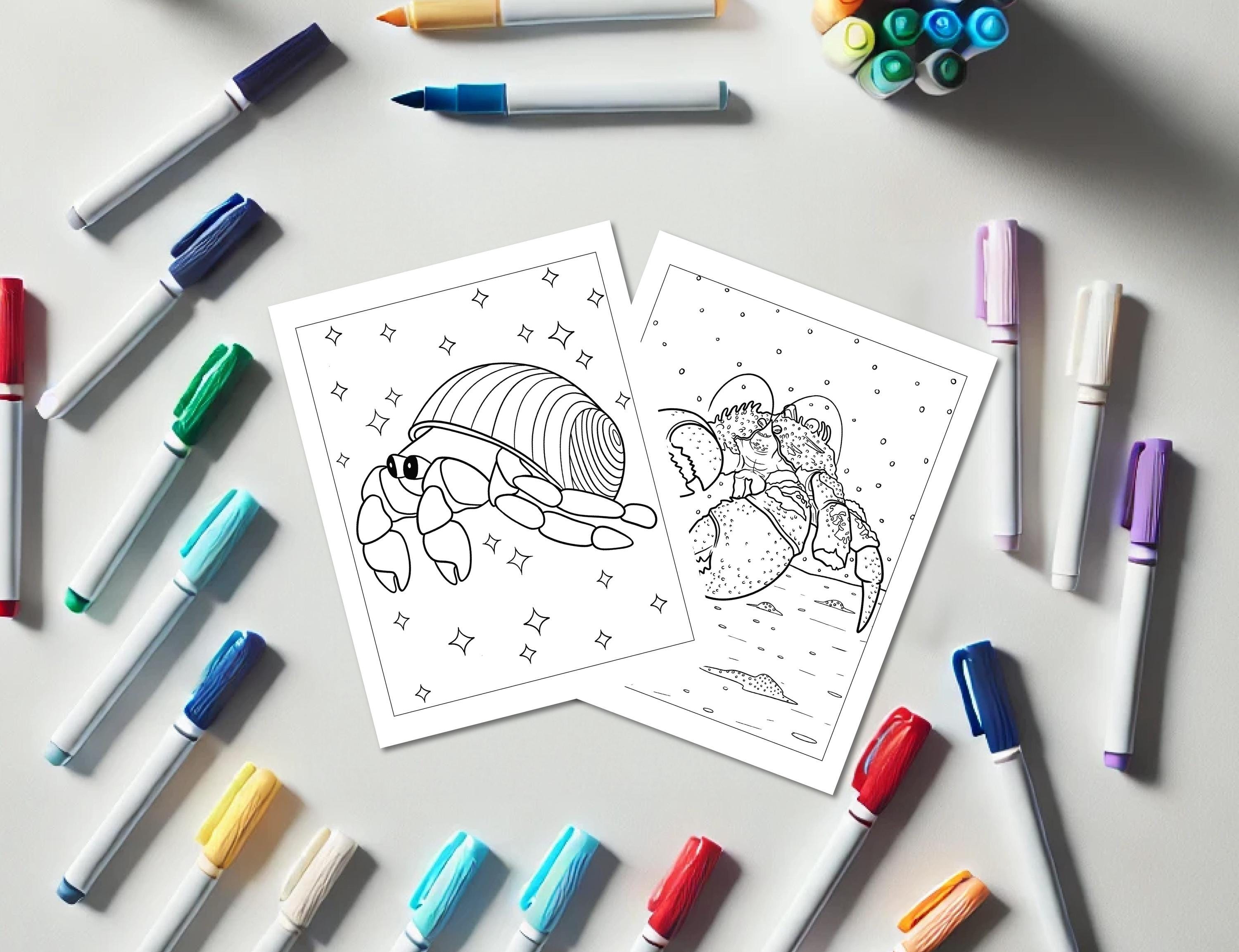 20 CRAB Printable Coloring Pages for Kids, Toddler Coloring Book ...