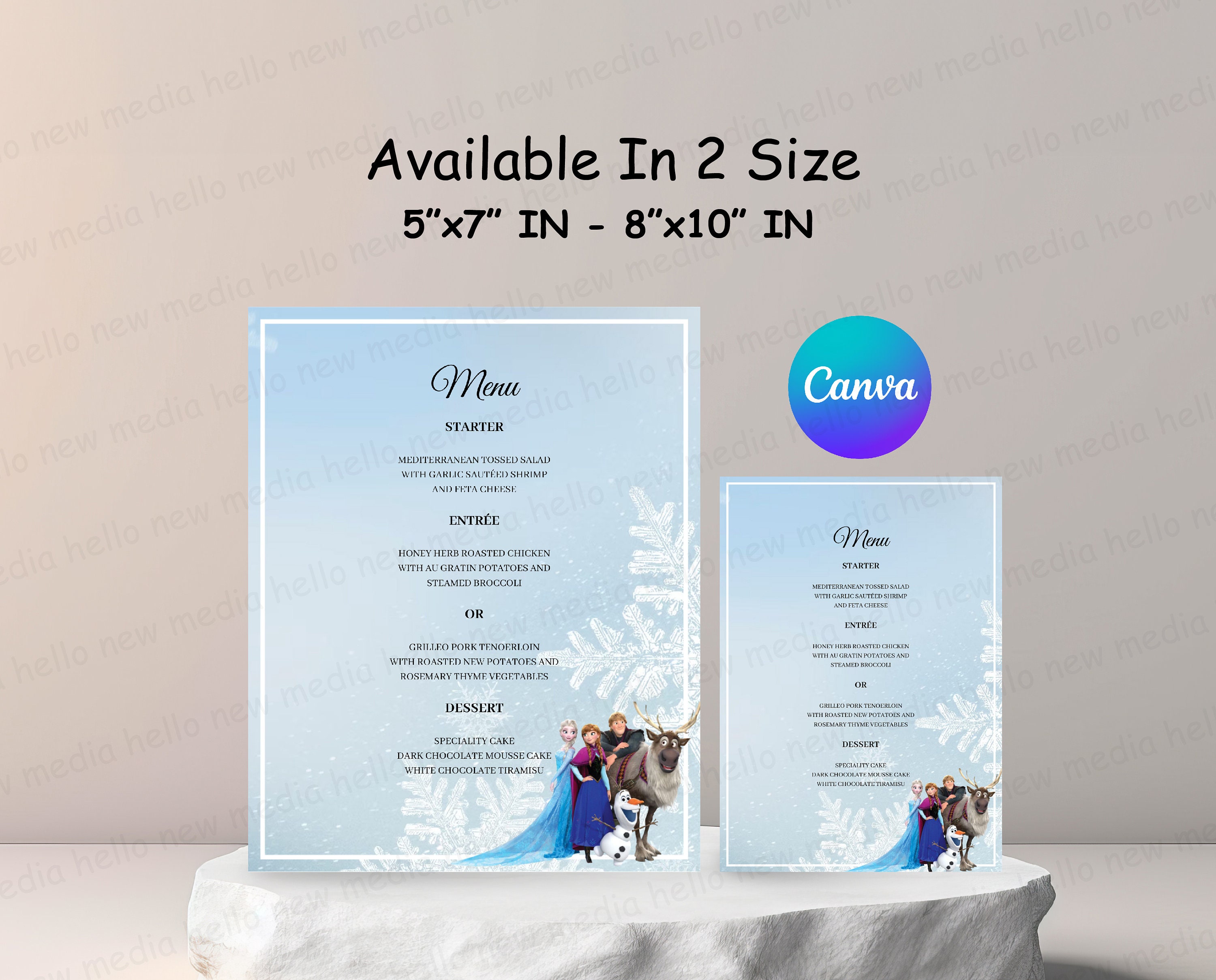 Editable Frozen Birthday Party Menu Template, Frozen Elsa Anna Party ...